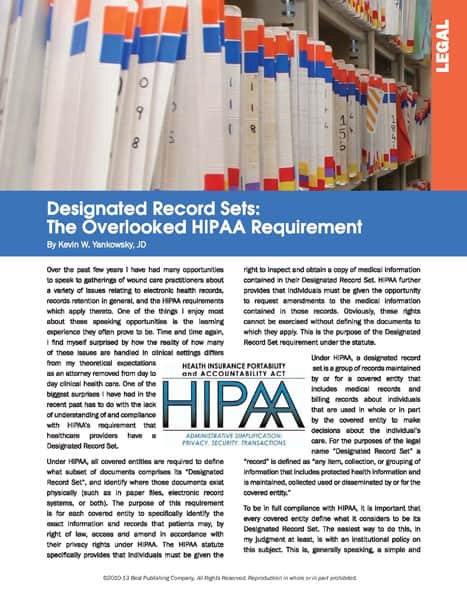 Best Publishing Company - Free Article- Designated Record Sets: The ...